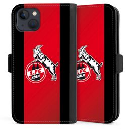 DeinDesign iPhone 13 Handy Klapph&uuml;lle Handyh&uuml;lle aus Kunst Leder schwarz Flip Case 1. Fc K&ouml;ln Billy Goat Hennes Official Licensed Product Sideflip mit Lasche