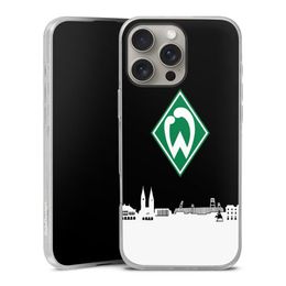 DeinDesign iPhone 16 Pro Max Handy Silikon H&uuml;lle Case transparent Handyh&uuml;lle Skyline Sv Werder Bremen Official Licensed Product Silikon Case