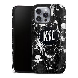DeinDesign iPhone 16 Pro Max Handy Panzer Handyh&uuml;lle robuste Outdoor H&uuml;lle Schutzh&uuml;lle gl&auml;nzend Karlsruher Sc Ksc Official Licensed Product Tough Case