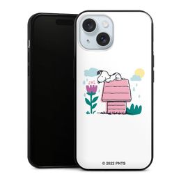 DeinDesign iPhone 15 Handy Slim Case extra d&uuml;nn Silikon Handyh&uuml;lle schwarz H&uuml;lle Snoopy Dog Official Licensed Product Silikon Slim Case