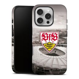 DeinDesign iPhone 16 Pro Handy Panzer Handyh&uuml;lle robuste Outdoor H&uuml;lle Schutzh&uuml;lle matt Official Licensed Product Vfb Stuttgart Stadium Tough Case
