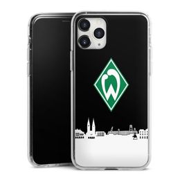 DeinDesign iPhone 11 Pro Max Handy Silikon H&uuml;lle Case transparent Handyh&uuml;lle Skyline Sv Werder Bremen Official Licensed Product Silikon Case