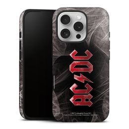 DeinDesign iPhone 16 Pro Handy Panzer Handyh&uuml;lle robuste Outdoor H&uuml;lle Schutzh&uuml;lle gl&auml;nzend Merchandise Acdc Logo Tough Case