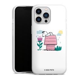 DeinDesign iPhone 13 Pro Handy Silikon H&uuml;lle Case wei&szlig; Handyh&uuml;lle Snoopy Dog Official Licensed Product Silikon Case
