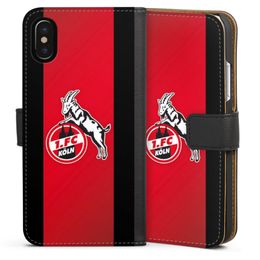 DeinDesign iPhone X Handy Klapph&uuml;lle Handyh&uuml;lle aus Kunst Leder schwarz Flip Case 1. Fc K&ouml;ln Billy Goat Hennes Official Licensed Product Sideflip mit langer 