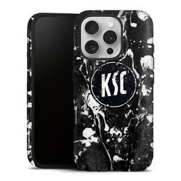 DeinDesign iPhone 16 Pro Handy Panzer Handyh&uuml;lle robuste Outdoor H&uuml;lle Schutzh&uuml;lle gl&auml;nzend Karlsruher Sc Ksc Official Licensed Product Tough Case