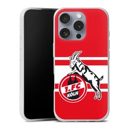 DeinDesign iPhone 16 Pro Handy Silikon H&uuml;lle Case wei&szlig; Handyh&uuml;lle Official Licensed Product Coat Of Arms 1. Fc K&ouml;ln Silikon Case