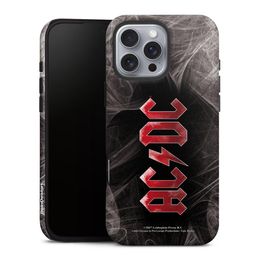 DeinDesign iPhone 16 Pro Max Handy Panzer Handyh&uuml;lle robuste Outdoor H&uuml;lle Schutzh&uuml;lle gl&auml;nzend Merchandise Acdc Logo Tough Case