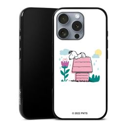 DeinDesign iPhone 16 Pro Handy Silikon H&uuml;lle Case schwarz Handyh&uuml;lle Snoopy Dog Official Licensed Product