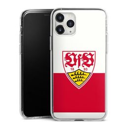DeinDesign iPhone 11 Pro Max Handy Silikon H&uuml;lle Case transparent Handyh&uuml;lle Vfb Stuttgart Official Licensed Product Logo Silikon Case