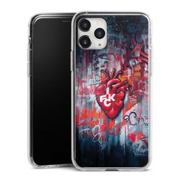 DeinDesign iPhone 11 Pro Max Handy Silikon H&uuml;lle Case transparent Handyh&uuml;lle 1. Fc Kaiserslautern Heart 1. Fck Silikon Case