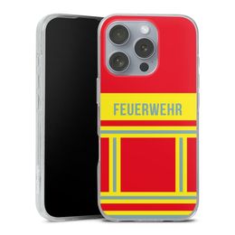 DeinDesign iPhone 16 Pro Handy Silikon H&uuml;lle Case transparent Handyh&uuml;lle Fire Fighters Life Saver Fire Fighter Silikon Case