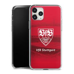 DeinDesign iPhone 11 Pro Max Handy Silikon H&uuml;lle Case transparent Handyh&uuml;lle Stadium Vfb Stuttgart Official Licensed Product Silikon Case