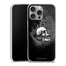 DeinDesign iPhone 16 Pro Max Handy Silikon H&uuml;lle Case transparent Handyh&uuml;lle Gothic Skull Skulls Silikon Case