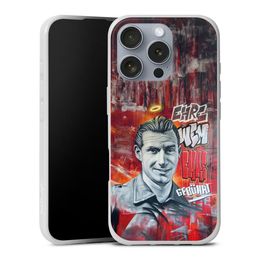 DeinDesign iPhone 16 Pro Handy Silikon H&uuml;lle Case wei&szlig; Handyh&uuml;lle 1. Fc Kaiserslautern 1. Fck Fritz Walter Silikon Case