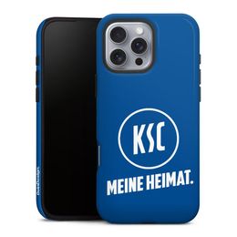 DeinDesign iPhone 16 Pro Max Handy Panzer Handyh&uuml;lle robuste Outdoor H&uuml;lle Schutzh&uuml;lle gl&auml;nzend Karlsruher Sc Statement Ksc Tough Case