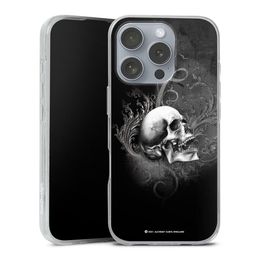 DeinDesign iPhone 16 Pro Handy Silikon H&uuml;lle Case transparent Handyh&uuml;lle Gothic Skull Skulls Silikon Case