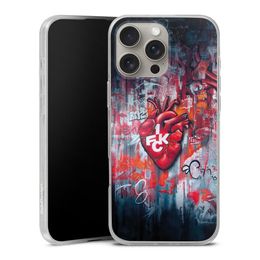 DeinDesign iPhone 16 Pro Max Handy Silikon H&uuml;lle Case transparent Handyh&uuml;lle 1. Fck 1. Fc Kaiserslautern Heart Silikon Case