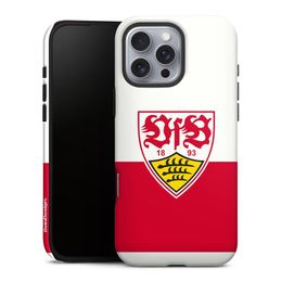 DeinDesign iPhone 16 Pro Max Handy Panzer Handyh&uuml;lle robuste Outdoor H&uuml;lle Schutzh&uuml;lle gl&auml;nzend Vfb Stuttgart Logo Official Licensed Product Tough Case