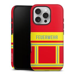 DeinDesign iPhone 16 Pro Handy Panzer Handyh&uuml;lle robuste Outdoor H&uuml;lle Schutzh&uuml;lle gl&auml;nzend Fire Fighters Life Saver Fire Fighter Tough Case