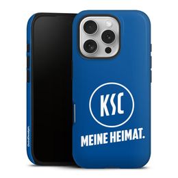 DeinDesign iPhone 16 Pro Handy Panzer Handyh&uuml;lle robuste Outdoor H&uuml;lle Schutzh&uuml;lle gl&auml;nzend Karlsruher Sc Statement Ksc Tough Case
