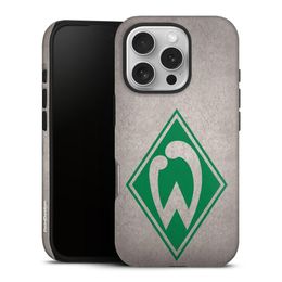 DeinDesign iPhone 16 Pro Handy Panzer Handyh&uuml;lle robuste Outdoor H&uuml;lle Schutzh&uuml;lle matt Concrete Official Licensed Product Sv Werder Bremen Tough Case