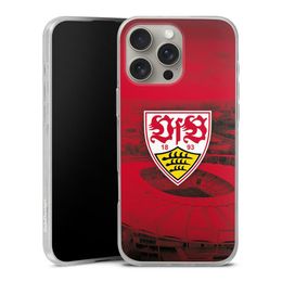 DeinDesign iPhone 16 Pro Max Handy Silikon H&uuml;lle Case transparent Handyh&uuml;lle Vfb Stuttgart Official Licensed Product Stadium Silikon Case