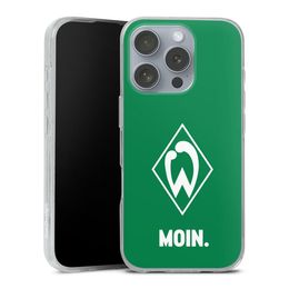 DeinDesign iPhone 16 Pro Handy Silikon H&uuml;lle Case transparent Handyh&uuml;lle Moin Official Licensed Product Sv Werder Bremen Silikon Case