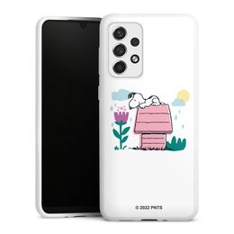 DeinDesign Galaxy A33 5G Handy Silikon H&uuml;lle Case wei&szlig; Handyh&uuml;lle Official Licensed Product Snoopy Dog Silikon Case