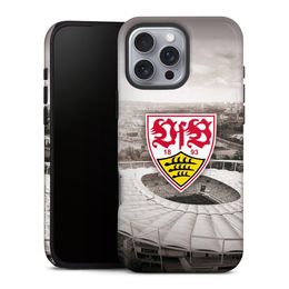 DeinDesign iPhone 16 Pro Max Handy Panzer Handyh&uuml;lle robuste Outdoor H&uuml;lle Schutzh&uuml;lle gl&auml;nzend Official Licensed Product Vfb Stuttgart Stadium Tough Case