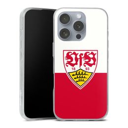 DeinDesign iPhone 16 Pro Handy Silikon H&uuml;lle Case transparent Handyh&uuml;lle Vfb Stuttgart Logo Official Licensed Product Silikon Case