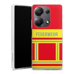 DeinDesign Xiaomi Redmi Note 13 Pro 4G Handy Silikon H&uuml;lle Case transparent Handyh&uuml;lle Fire Fighters Fire Fighter Life Saver Silikon Case