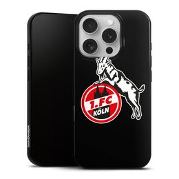 DeinDesign iPhone 16 Pro Handy Slim Case extra d&uuml;nn Silikon Handyh&uuml;lle schwarz H&uuml;lle Transparent Logo 1. Fc K&ouml;ln Silikon Slim Case