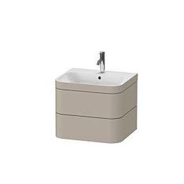 Duravit Happy D.2 Plus C-Bonded Waschtisch mit Waschtischunterschrank HP4635O60600E00 Taupe, 490x575x480mm, mit 2 Auszügen, 1 Hahnloch