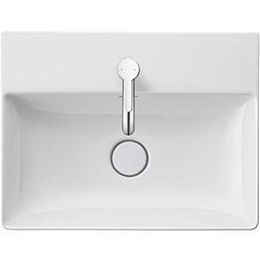 Duravit DuraSquare Waschtisch 2356500040 50x40cm, ohne Überlauf, mit Hahnlochbank, 2 Hahnlöcher, weiß