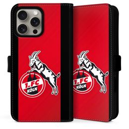 DeinDesign iPhone 16 Pro Handy Klapph&uuml;lle Handyh&uuml;lle aus Kunst Leder schwarz Flip Case 1. Fc K&ouml;ln Billy Goat Hennes Official Licensed Product Sideflip mit Lasche
