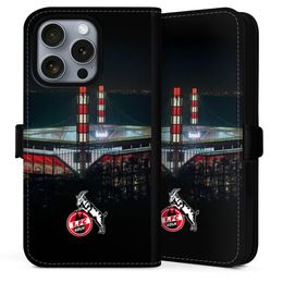 DeinDesign iPhone 16 Pro Max Handy Klapph&uuml;lle Handyh&uuml;lle aus Kunst Leder schwarz Flip Case Stadium 1. Fc K&ouml;ln Official Licensed Product Sideflip mit Lasche