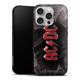 DeinDesign iPhone 16 Pro Handy Slim Case extra d&uuml;nn Silikon Handyh&uuml;lle schwarz H&uuml;lle Merchandise Acdc Logo Silikon Slim Case