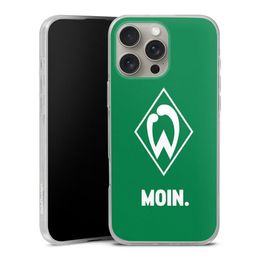 DeinDesign iPhone 16 Pro Max Handy Silikon H&uuml;lle Case transparent Handyh&uuml;lle Moin Official Licensed Product Sv Werder Bremen Silikon Case