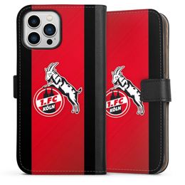 DeinDesign iPhone 13 Pro Max Handy Klapph&uuml;lle Handyh&uuml;lle aus Kunst Leder schwarz Flip Case 1. Fc K&ouml;ln Billy Goat Hennes Official Licensed Product Sideflip mit 