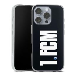 DeinDesign iPhone 16 Pro Handy Silikon H&uuml;lle Case transparent Handyh&uuml;lle 1. Fcm 1. Fc Magdeburg Official Licensed Product Silikon Case