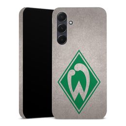 DeinDesign Galaxy A55 5G Handy Premium Case Smartphone Handyh&uuml;lle Schutzh&uuml;lle matt Concrete Official Licensed Product Sv Werder Bremen Premium Case