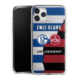 DeinDesign iPhone 11 Pro Max Handy Silikon H&uuml;lle Case transparent Handyh&uuml;lle Friendship 1. Fc N&uuml;rnberg Fc Schalke 04 Silikon Case