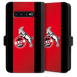 DeinDesign Galaxy S10 Plus Handy Klapph&uuml;lle Handyh&uuml;lle aus Kunst Leder schwarz Flip Case 1. Fc K&ouml;ln Billy Goat Hennes Official Licensed Product Sideflip mit 