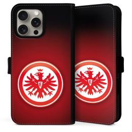 DeinDesign iPhone 16 Pro Handy Klapph&uuml;lle Handyh&uuml;lle aus Kunst Leder schwarz Flip Case Official Licensed Product Coat Of Arms Eintracht Frankfurt Sideflip mit 