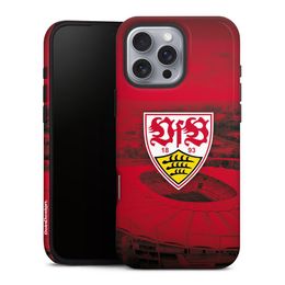DeinDesign iPhone 16 Pro Max Handy Panzer Handyh&uuml;lle robuste Outdoor H&uuml;lle Schutzh&uuml;lle gl&auml;nzend Vfb Stuttgart Official Licensed Product Stadium Tough Case