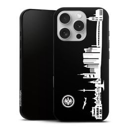 DeinDesign iPhone 16 Pro Handy Slim Case extra d&uuml;nn Silikon Handyh&uuml;lle schwarz H&uuml;lle Eintracht Frankfurt Sge Skyline Silikon Slim Case