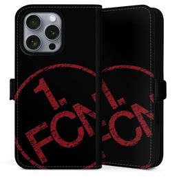 DeinDesign iPhone 16 Pro Max Handy Klapph&uuml;lle Handyh&uuml;lle aus Kunst Leder schwarz Flip Case Texture Merchandise 1. Fcn Sideflip mit Lasche