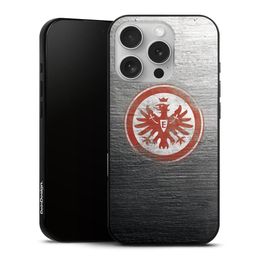 DeinDesign iPhone 16 Pro Handy Slim Case extra d&uuml;nn Silikon Handyh&uuml;lle schwarz H&uuml;lle Eintracht Frankfurt Sge Logo Silikon Slim Case