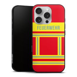 DeinDesign iPhone 16 Pro Handy Slim Case extra d&uuml;nn Silikon Handyh&uuml;lle schwarz H&uuml;lle Fire Fighters Life Saver Fire Fighter Silikon Slim Case